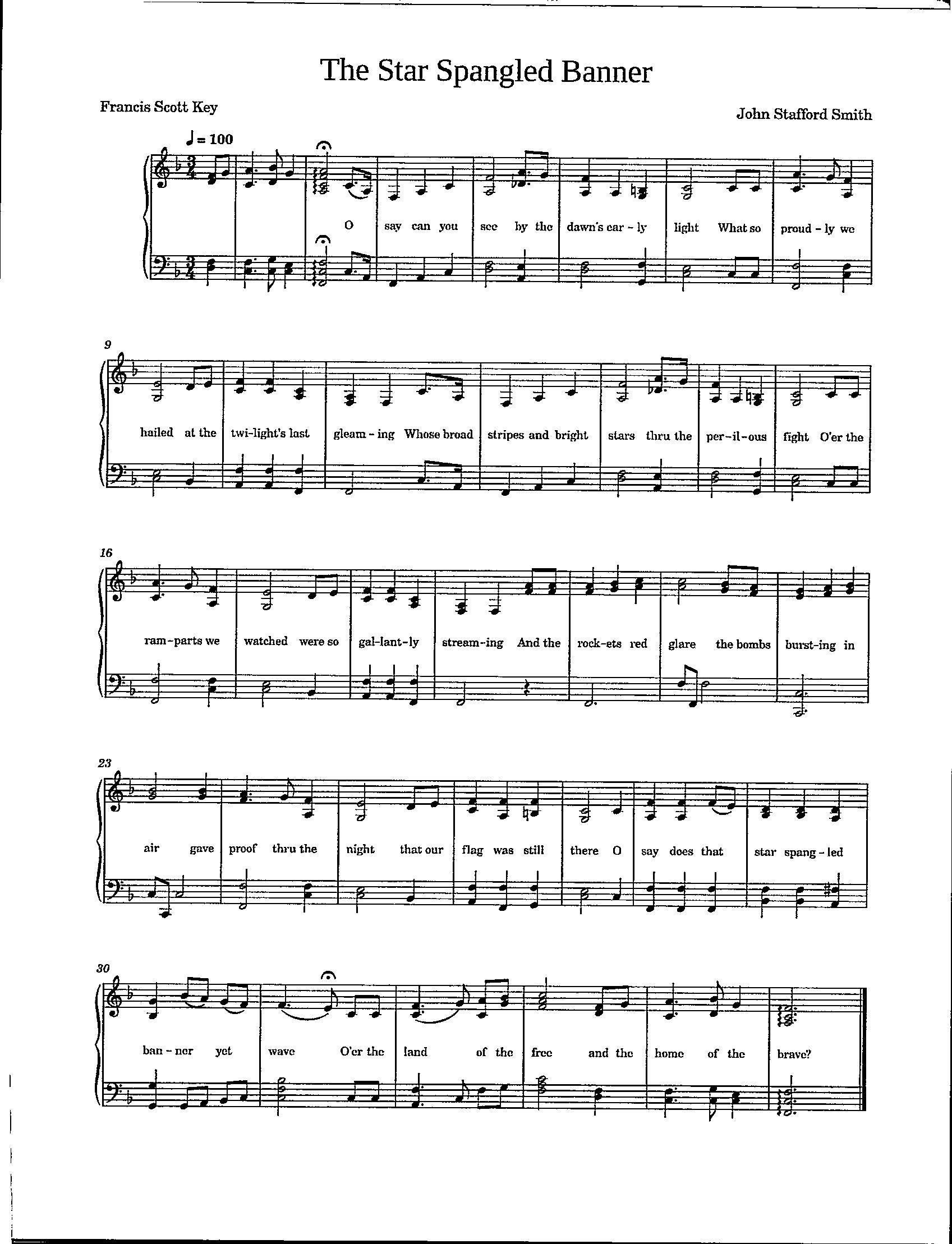 The Star-spangled Banner - Digital Download Sheet Music by Francis ...
