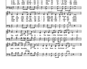 Shall We Gather at the River - Digital Hymn Tune Sheet Music Key of D ...