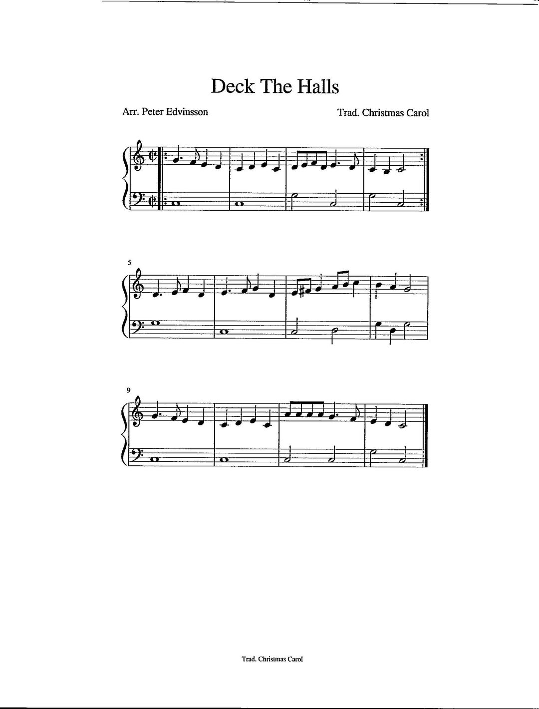 Deck the Halls - Digital Easy Christmas Piano Solo - Key of C - Etsy