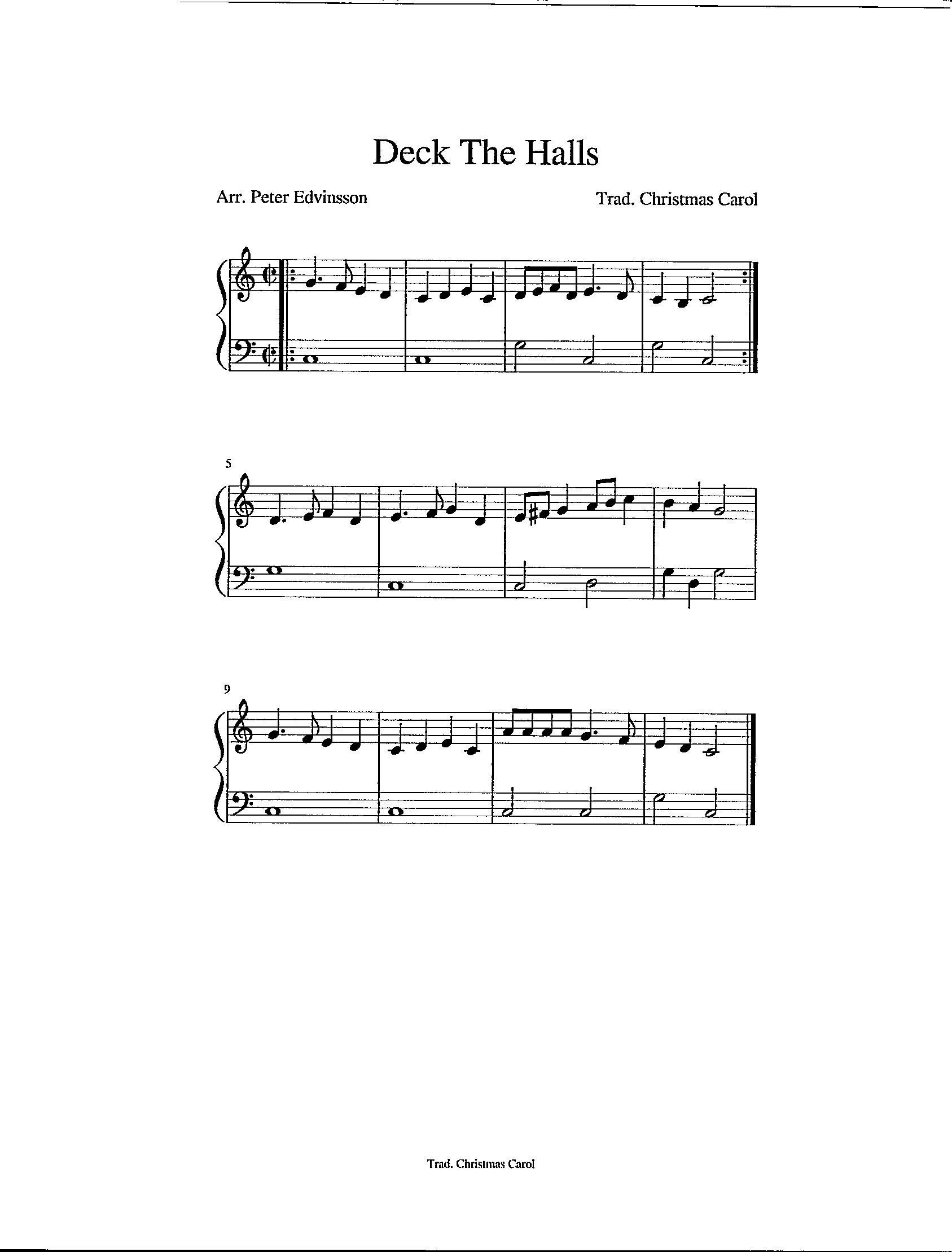 Deck the Halls - Digital Easy Christmas Piano Solo - Key of C - Etsy
