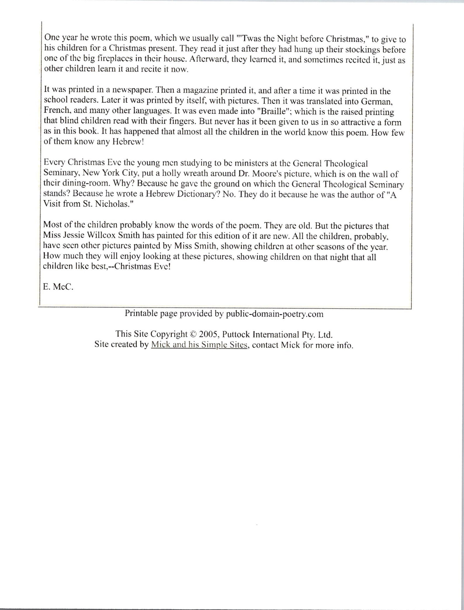 Twas the Night Before Christmas - Digital Poem/story by Clement Clarke ...