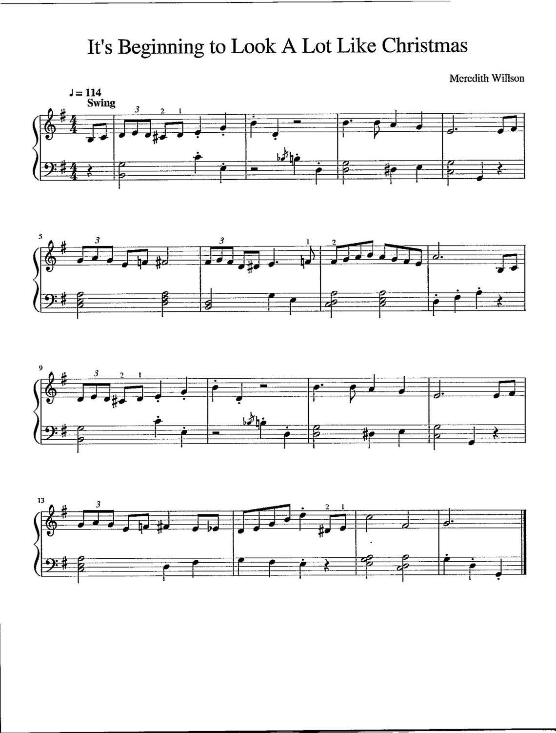 It's Beginning to Look a Lot Like Christmas - Digital Easy Piano Solo ...