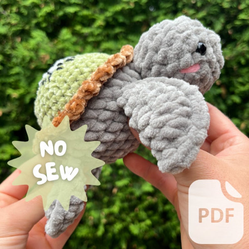 Pattern Kiwi Crochet Fruit Turtle PDF Download No Sew Amigurumi Stuffed ...