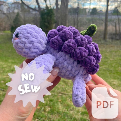 Crochet Grape Turtle Pattern: No Sew Amigurumi (PDF Download) - Etsy