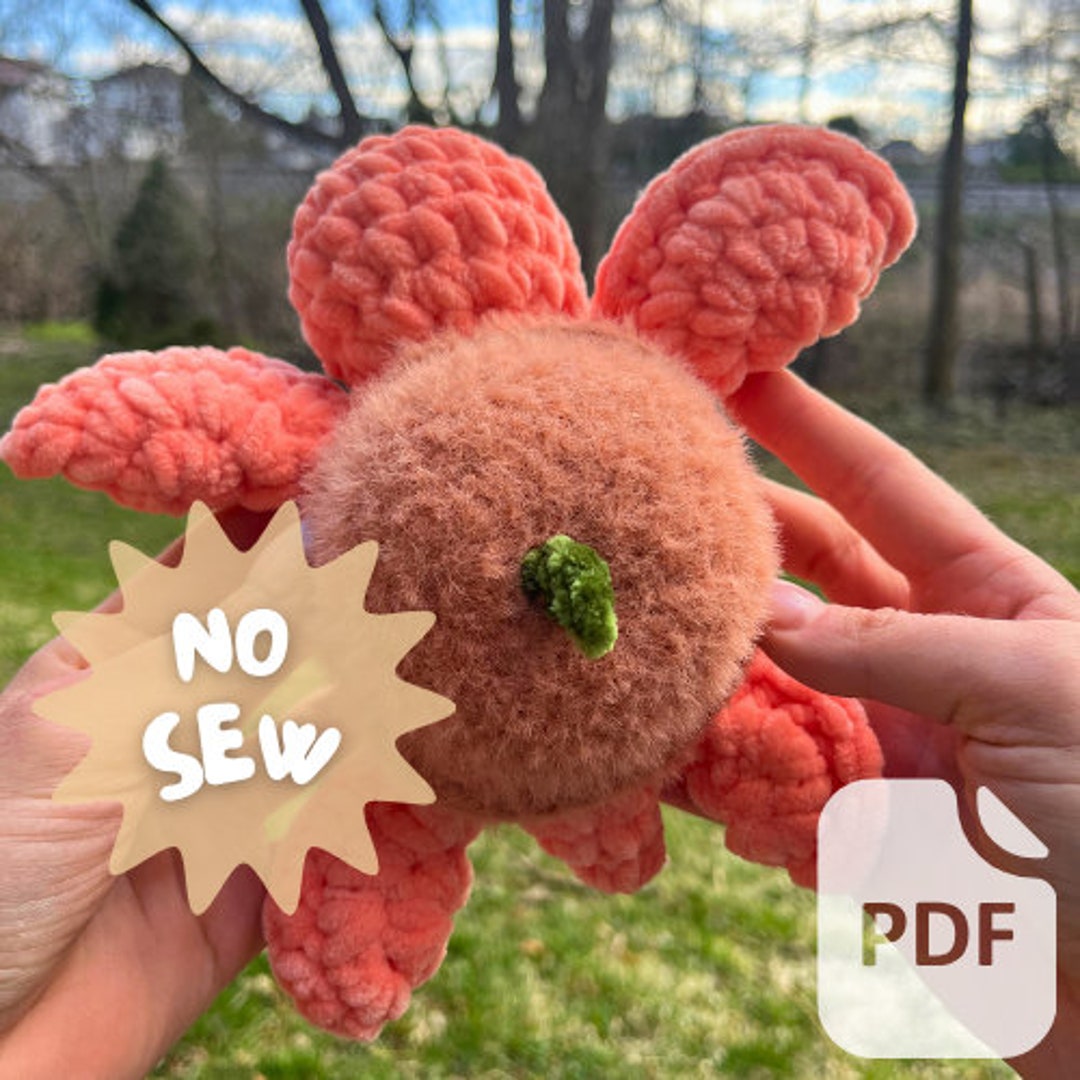 Peach Crochet Turtle Pattern: No Sew Amigurumi (PDF Download) - Etsy