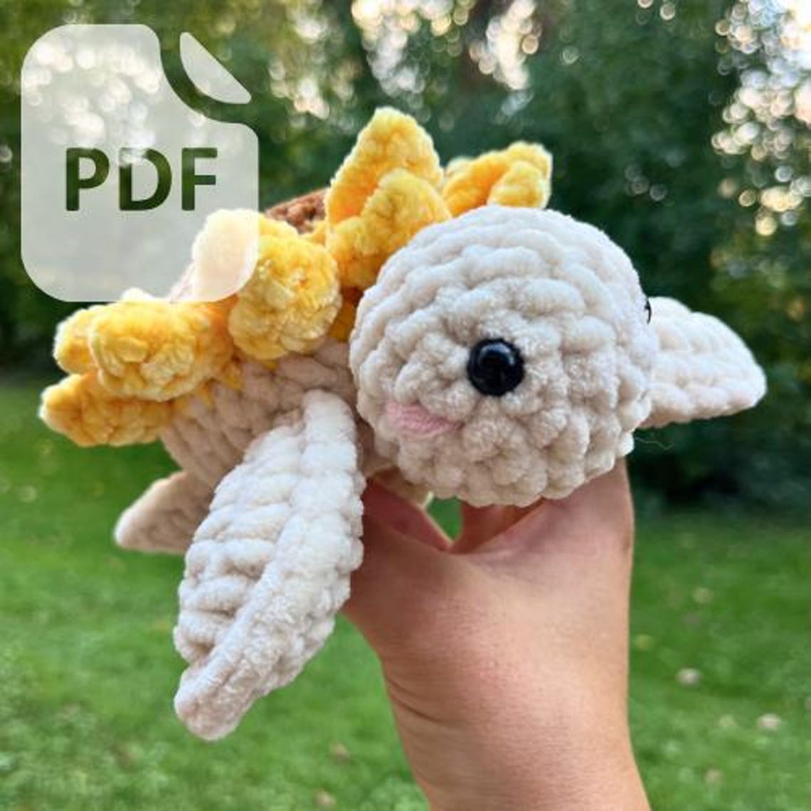 Crochet Sunflower Turtle Pattern: No Sew Amigurumi (PDF Download) - Etsy