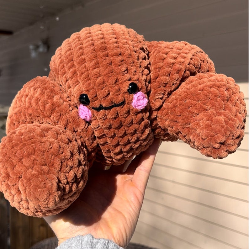 Handmade Crochet Croissant Plushie BIG Stuffed Amigurumi Breakfast Food ...