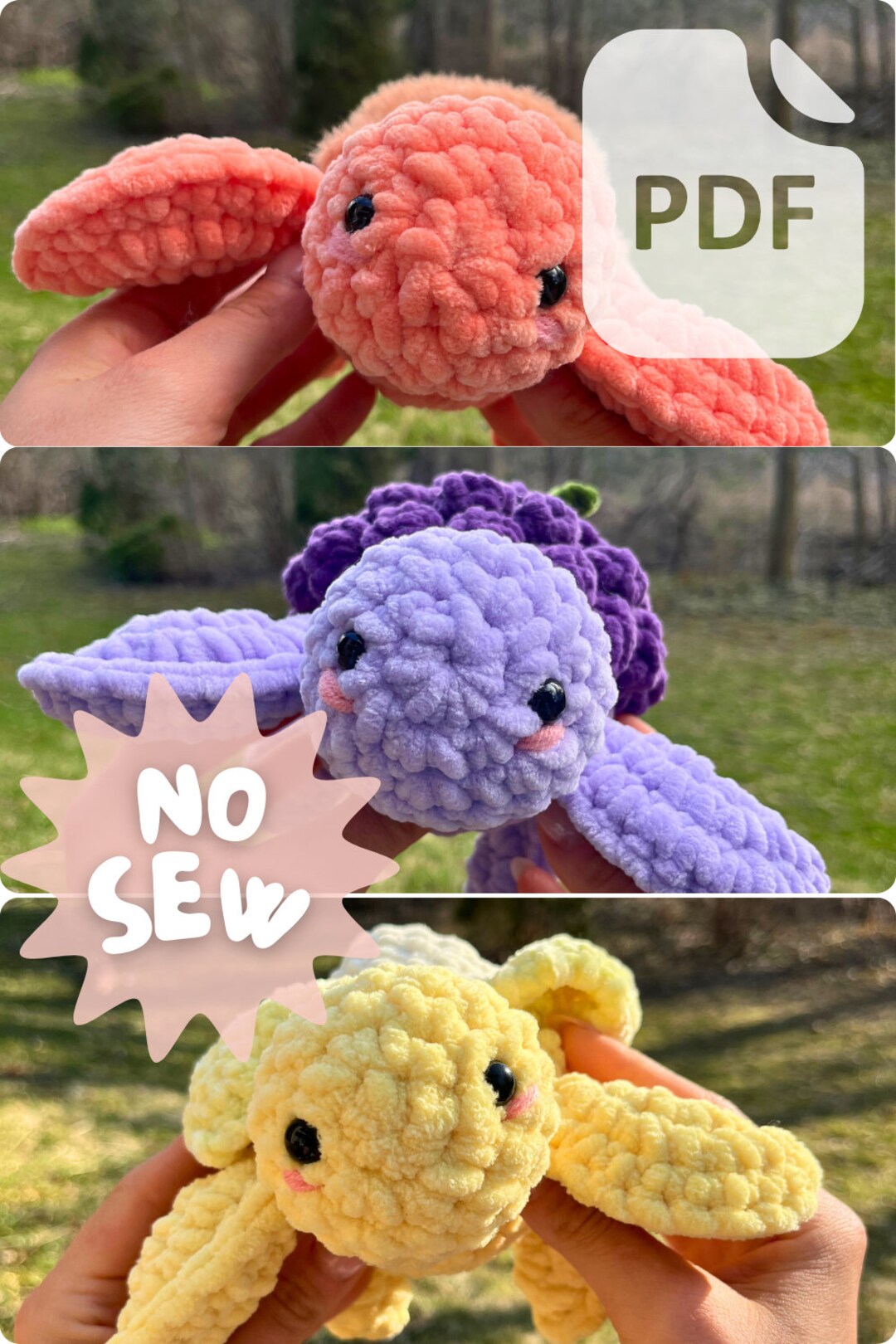 Crochet Fruit Turtle Pattern: No Sew Amigurumi Toy (PDF Download) - Etsy