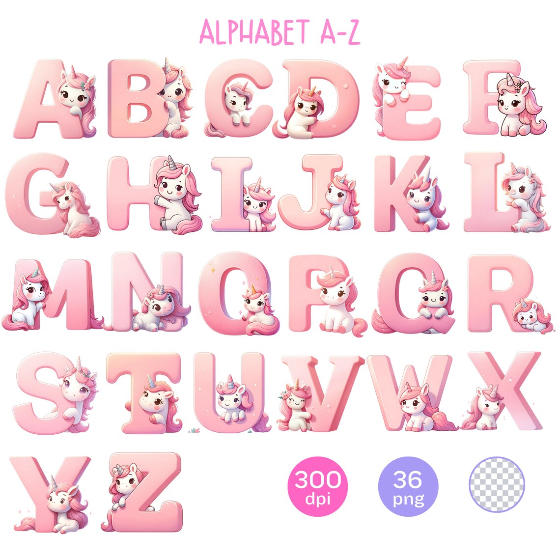 Cute Unicorn PNG V2, Doodle Letters, Doodle Font, Cute Letters ...