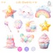 40 Cute Unicorn Watercolor Clipart PNG, Instant Download, Rainbow Clip ...