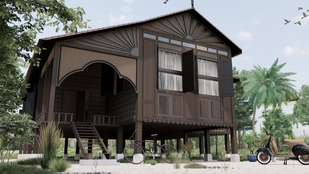 3D Model Sketchup Model malaysian Traditional House rumah Kampung SKP ...