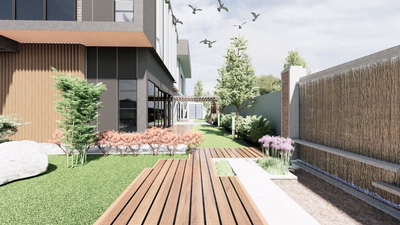 3D Model Sketchup Model double Storey House Exterior Landscape Design ...