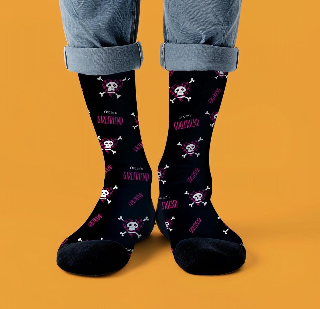 Girlfriend or Sk8er Boi Personalized Matching Emo Socks, Edgy Pair ...