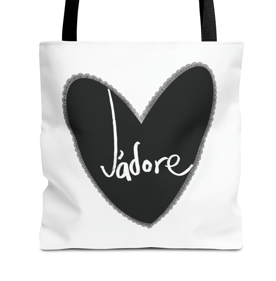 J'adore, Encore Tote Bag French Gift Double Side Print - Etsy
