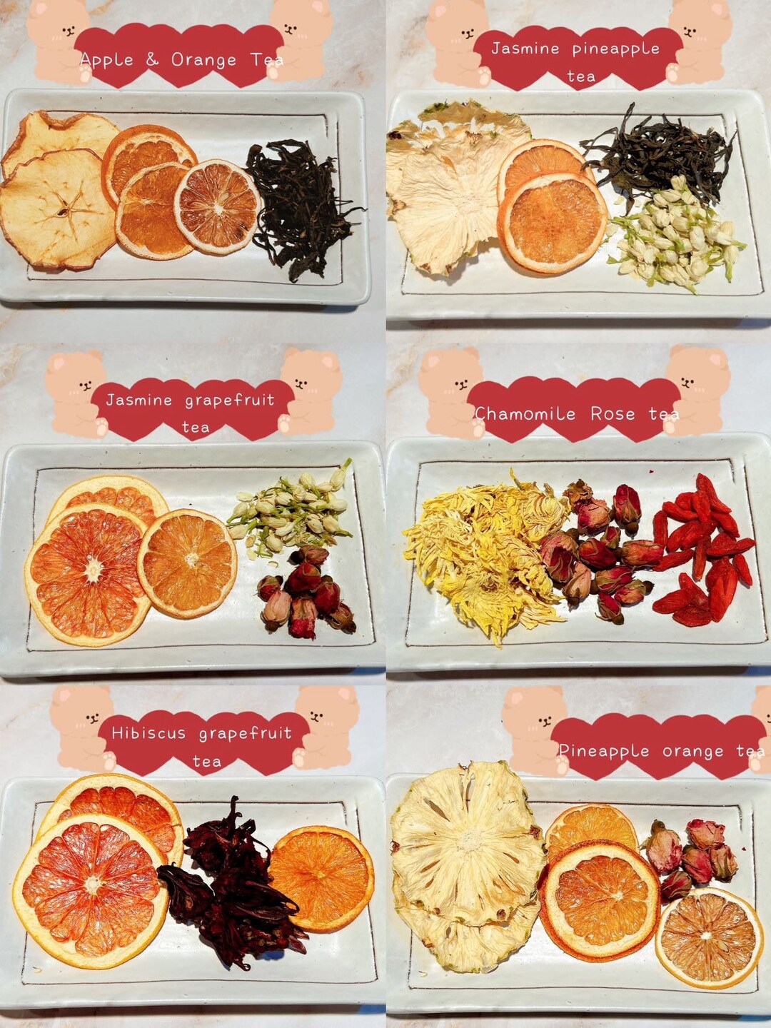 Detox Fruit Tea Bags Gift Set Fruit Tea & Flower Tea Set Sampler Loose ...