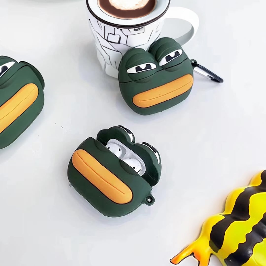 Pepe the Frog Meme Inspired Silicone Protective Case for Apple Airpods ...