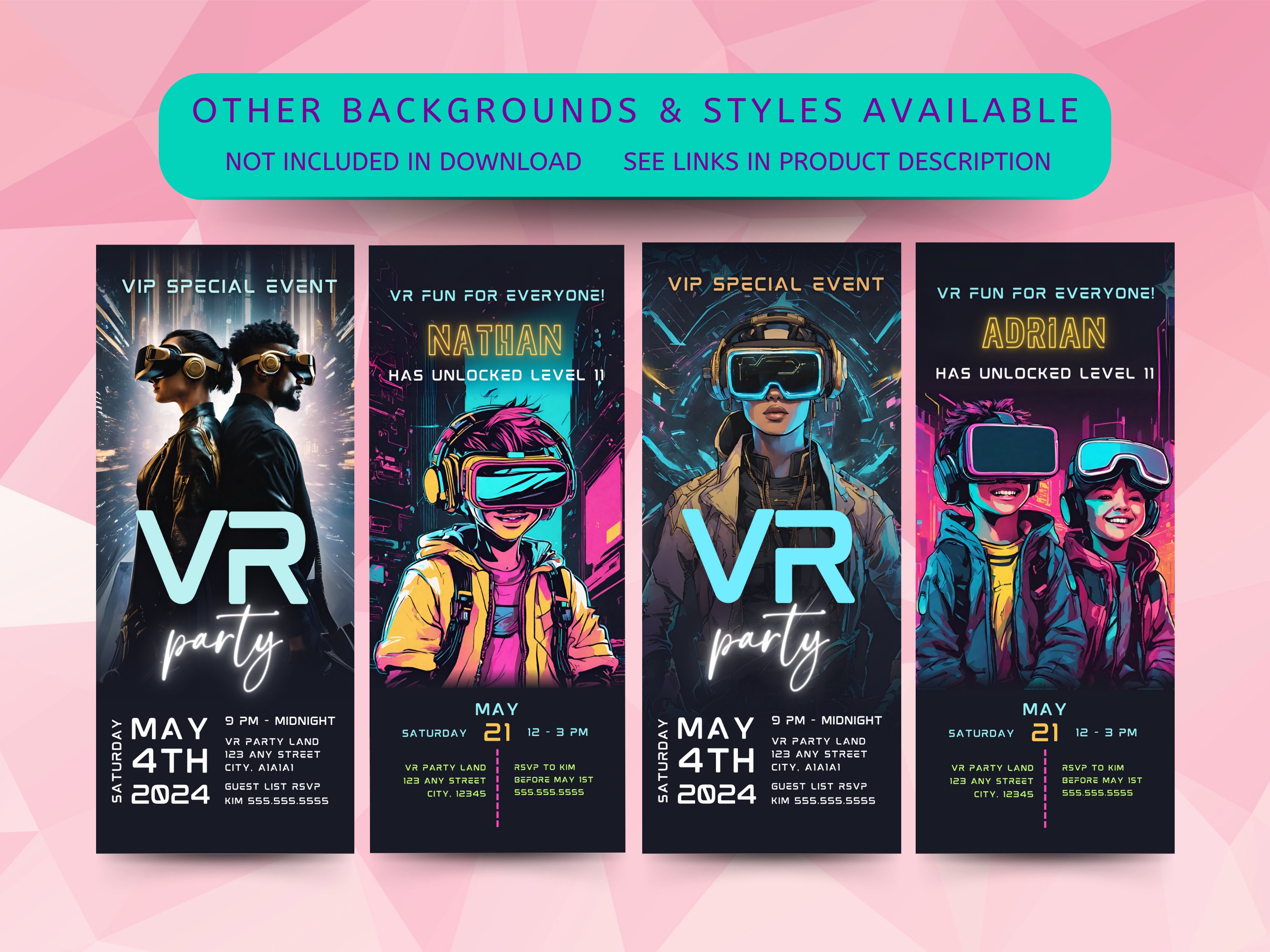 VR Birthday Party Invitation VR Party Invite Virtual Reality Invitation ...