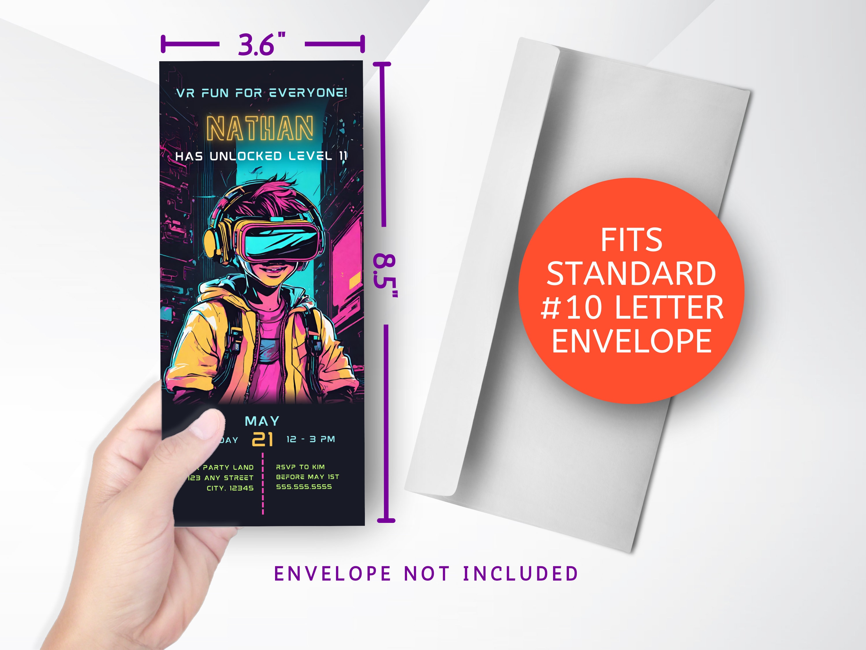 VR Invitation VR Party Invite Virtual Reality Invitation Template Boy ...