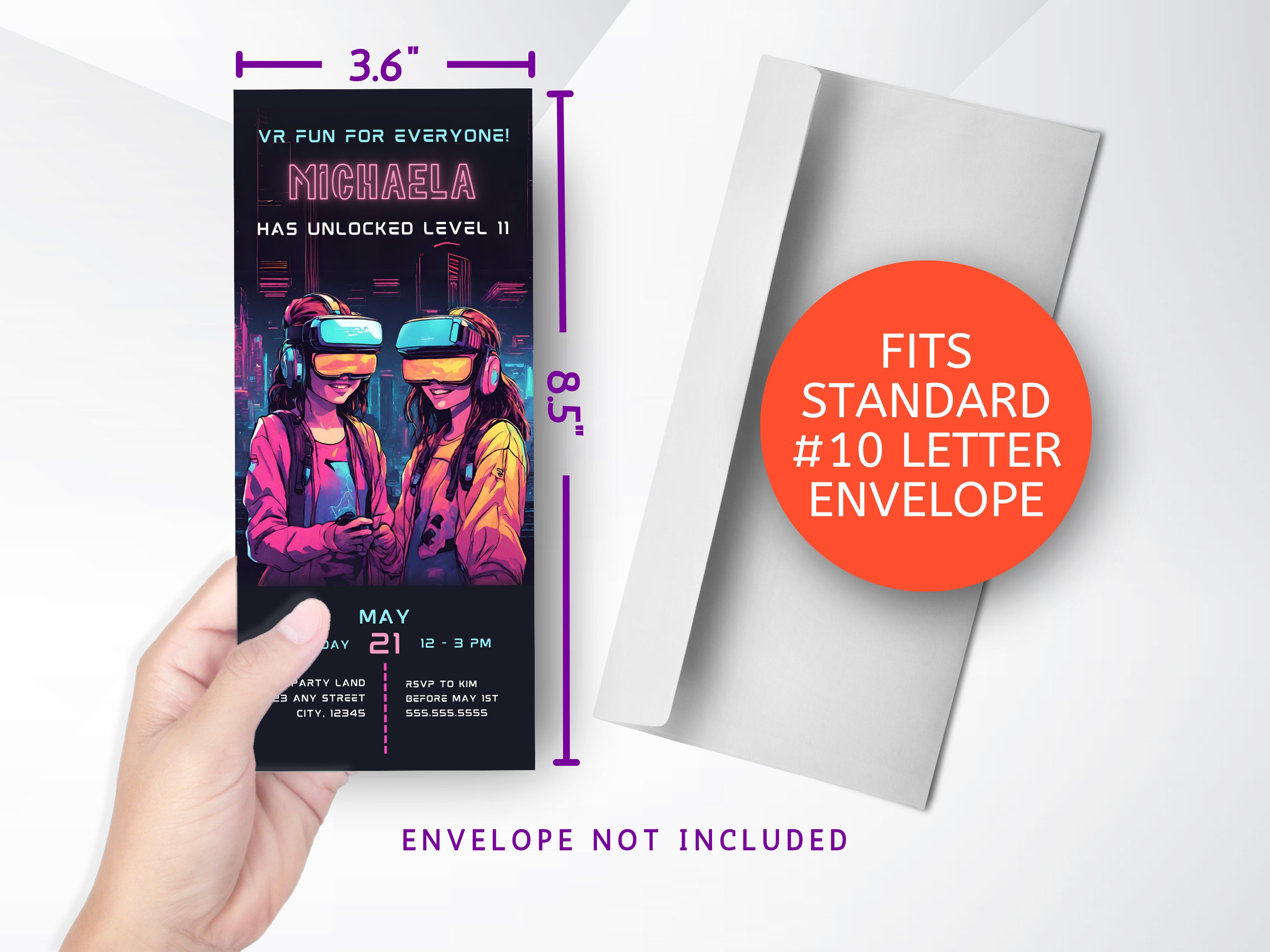 VR Birthday Party Invitation VR Party Invite Virtual Reality Invitation ...