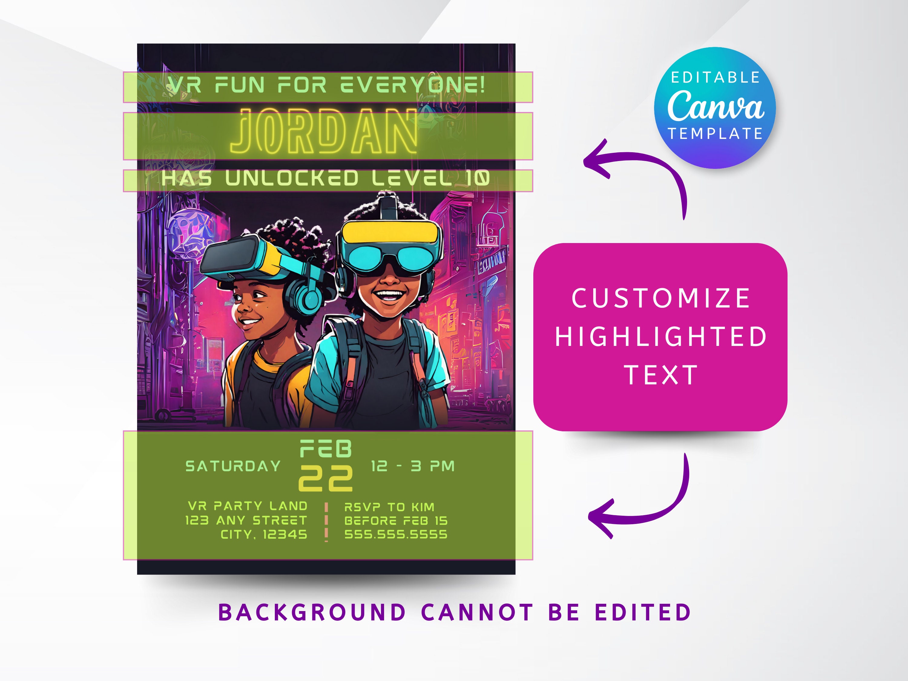 VR Invitation VR Party Invite Virtual Reality Invitation Template ...