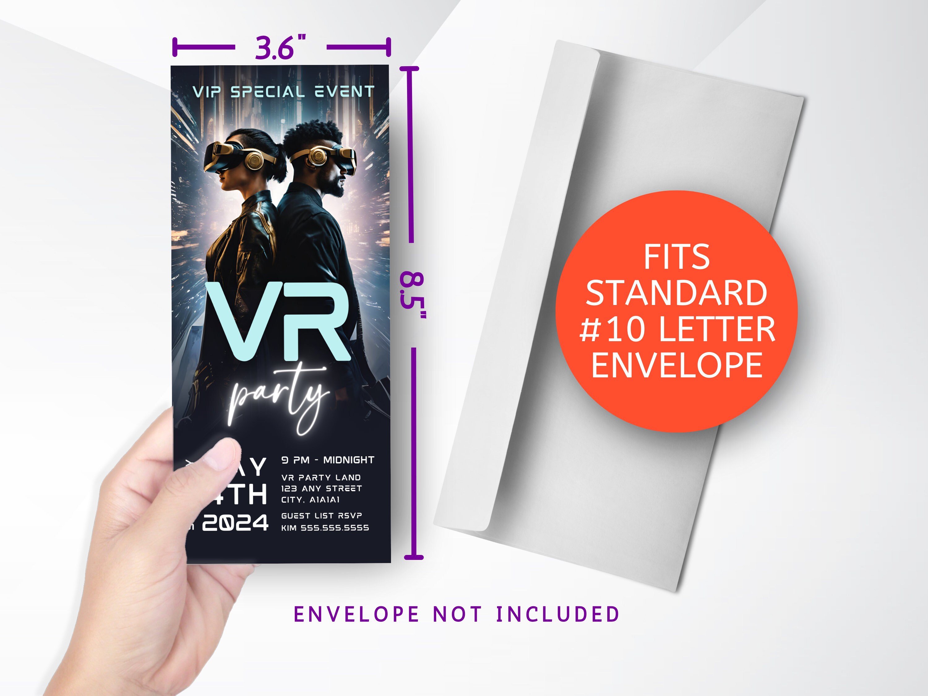 VR Invitation VR Party Invite Virtual Reality Invitation Template Adult ...