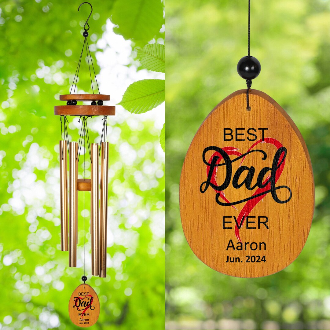 Custom Dad Wind Chimes| Fathers Day Gifts | Personalized Wind Chime for ...