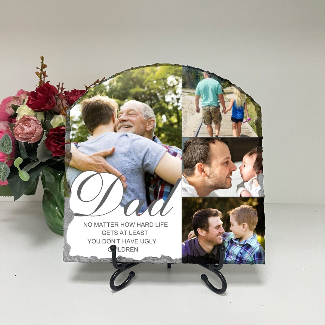 Custom Arch Slate Picture Frame Personalized Photo Rock Plaque With ...