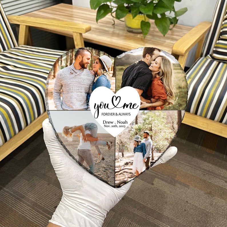 Personalized Slate Photo Plaque Wedding Valentines Day Gift Custom ...