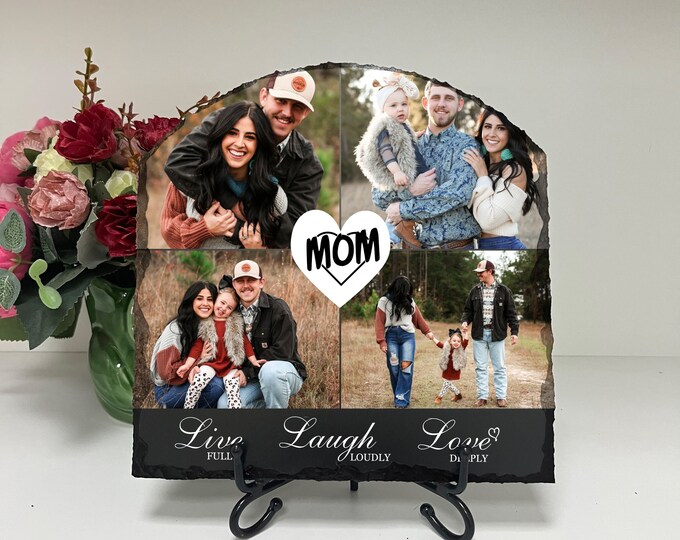Custom Mom Photo Plaque,mother Gift,mom Picture Rock Slate,custom Home ...