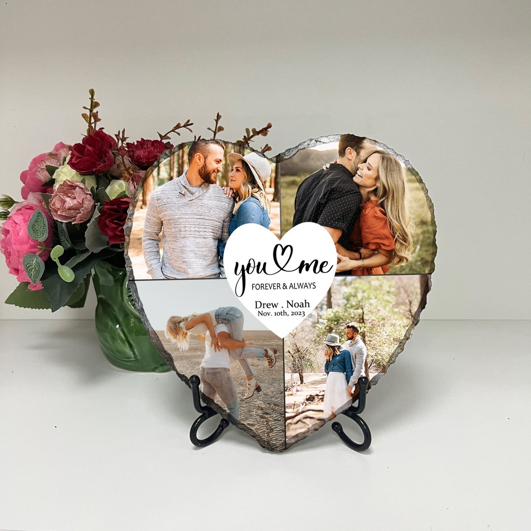 Personalized Slate Photo Plaque Wedding Valentines Day Gift Custom ...