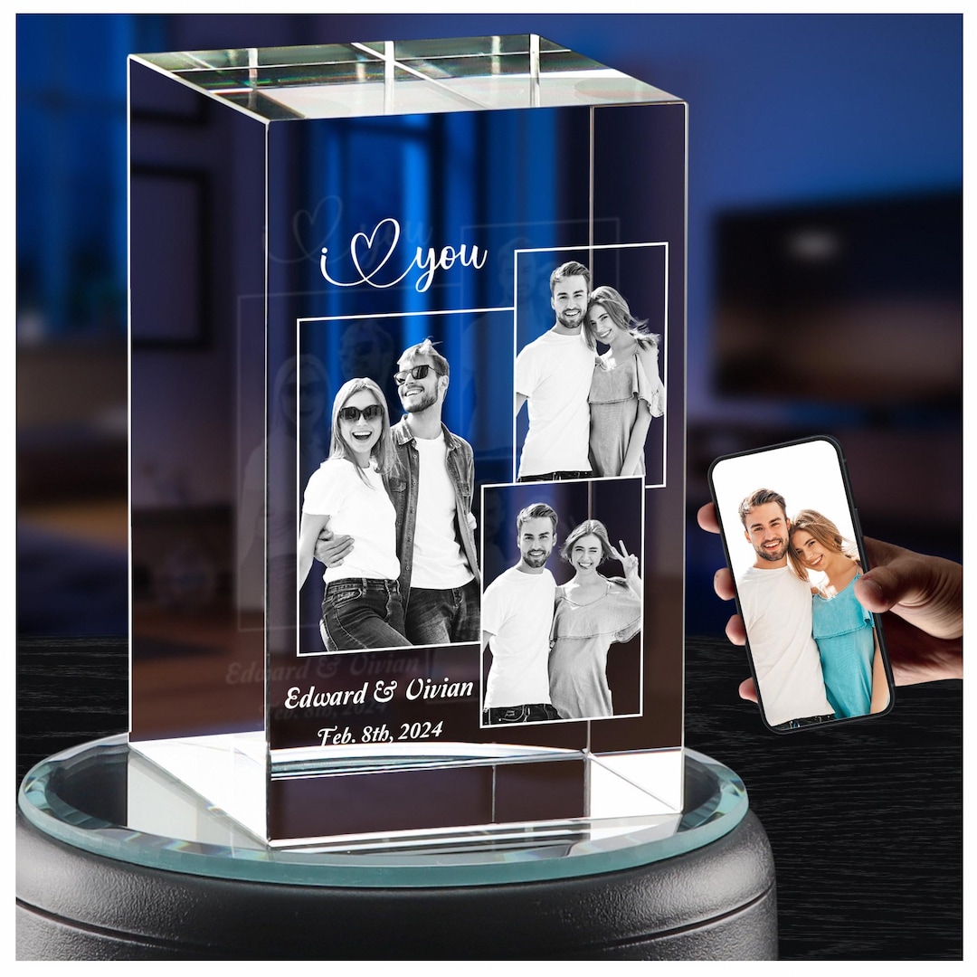 2D Crystal Photo Personalized With Your Photos, Christmas Gift for ...