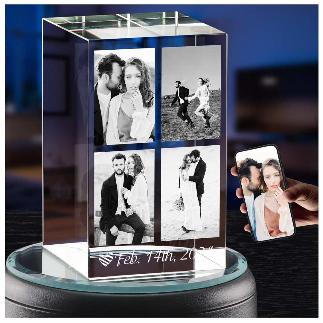 Personalized 2D Crystal Photo, Anniversary Gift, Custom Glass Laser ...