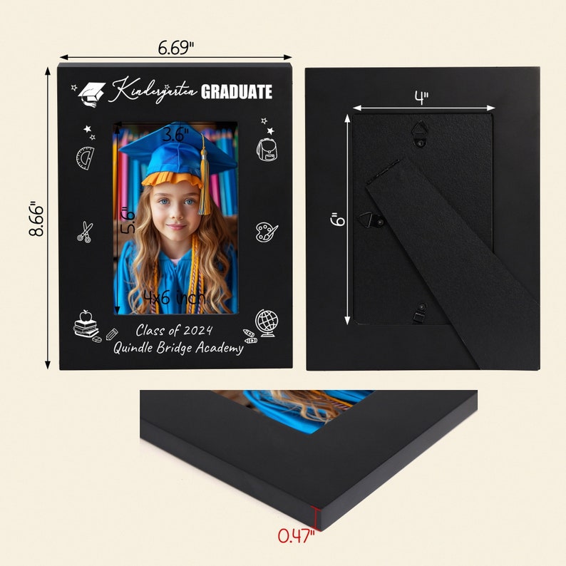 Custom 4x6 Preschool Graduation Photo Frame Personalized Kindergarten ...
