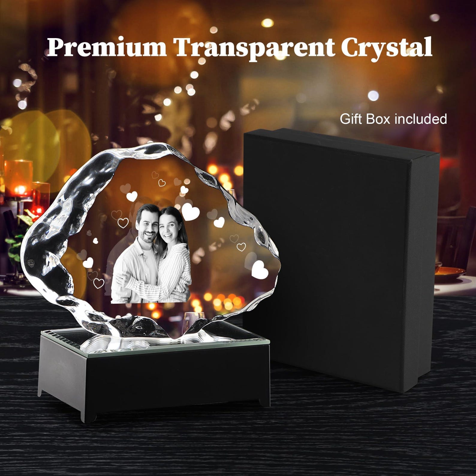 Personalized 3D Portrait Crystal Photo, Christmas Gift for Dad Mom ...