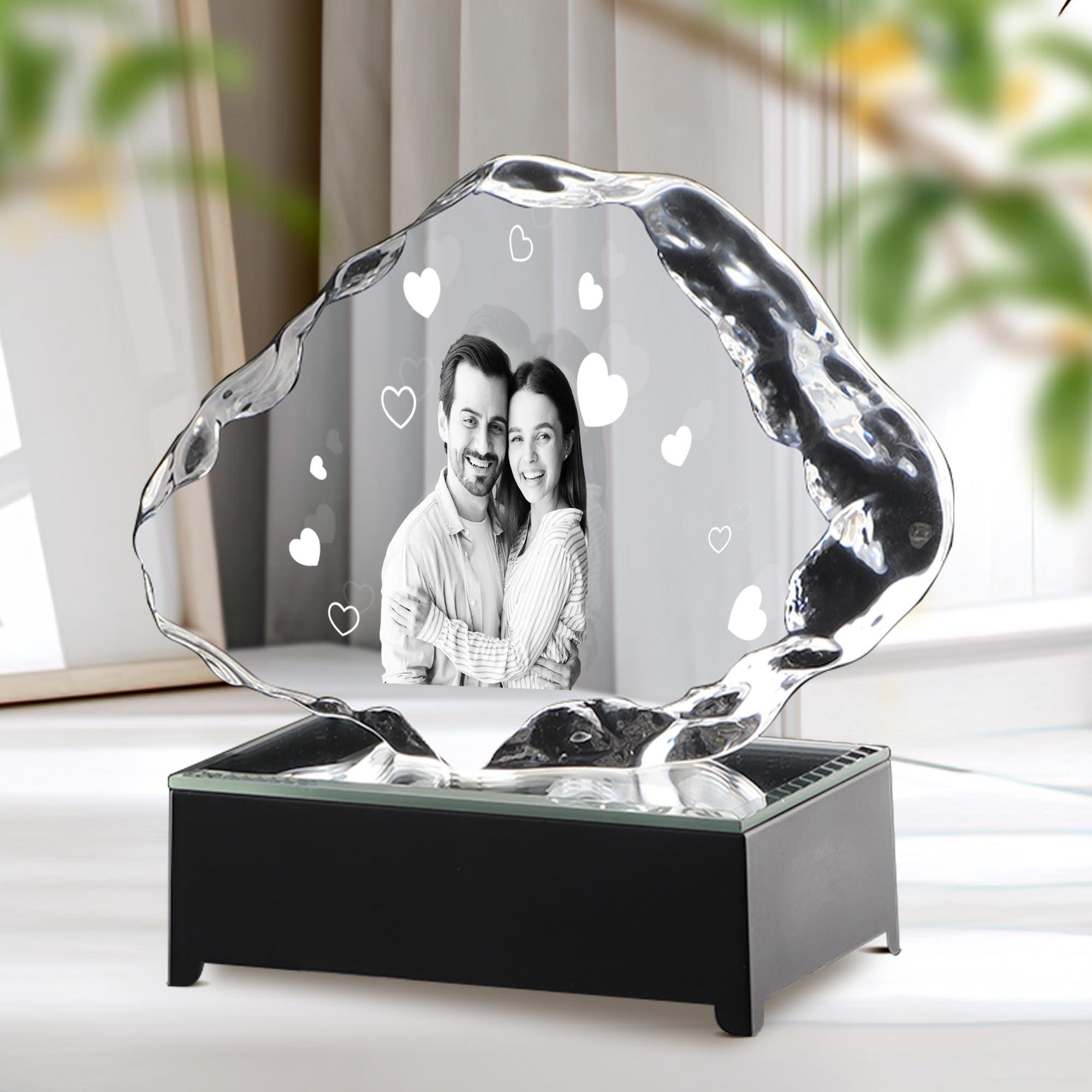 Personalized 3D Portrait Crystal Photo, Christmas Gift for Dad Mom ...