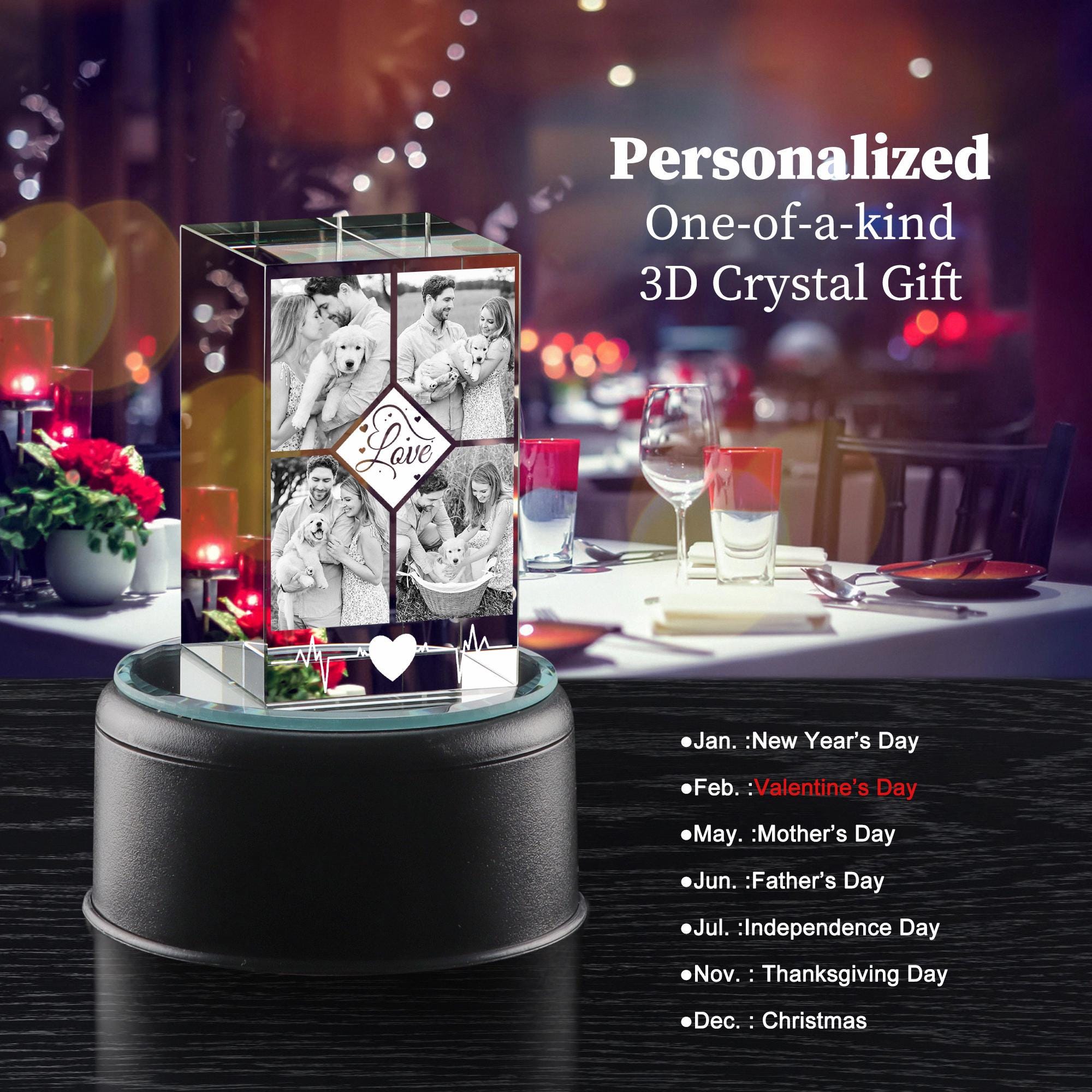 Personalized Engraved 2D Crystal Photo, Custom Laser Etched Picture ...