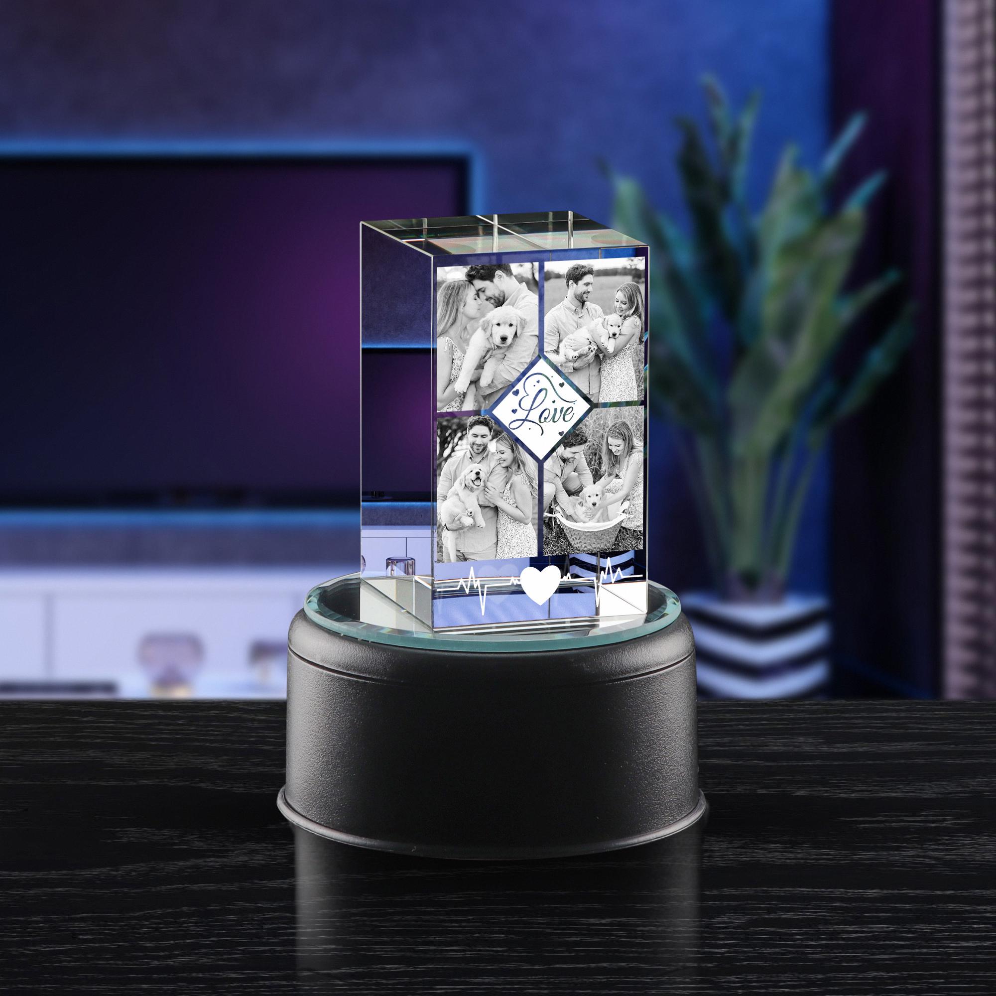 Personalized Engraved 2D Crystal Photo, Custom Laser Etched Picture ...