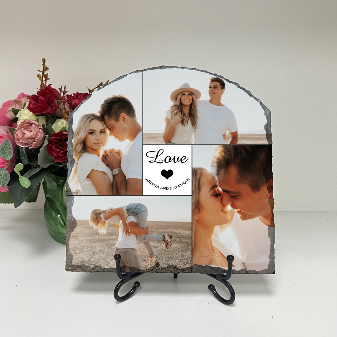 Custom Photo on Rock Slate, Personalized Photo Slate With Stand, Home ...