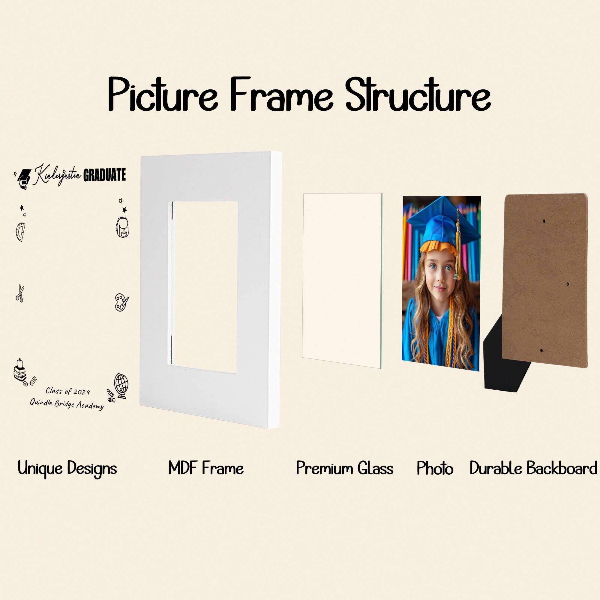 Custom 4x6 Preschool Graduation Photo Frame - Personalized Kindergarten ...