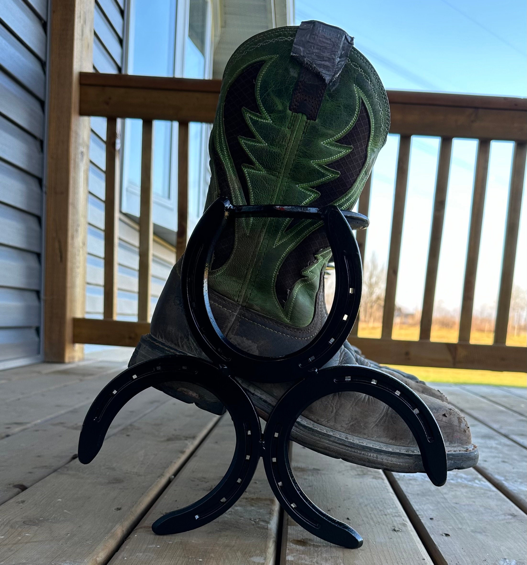 Hand Forged Horse Shoe Boot Rack - Etsy