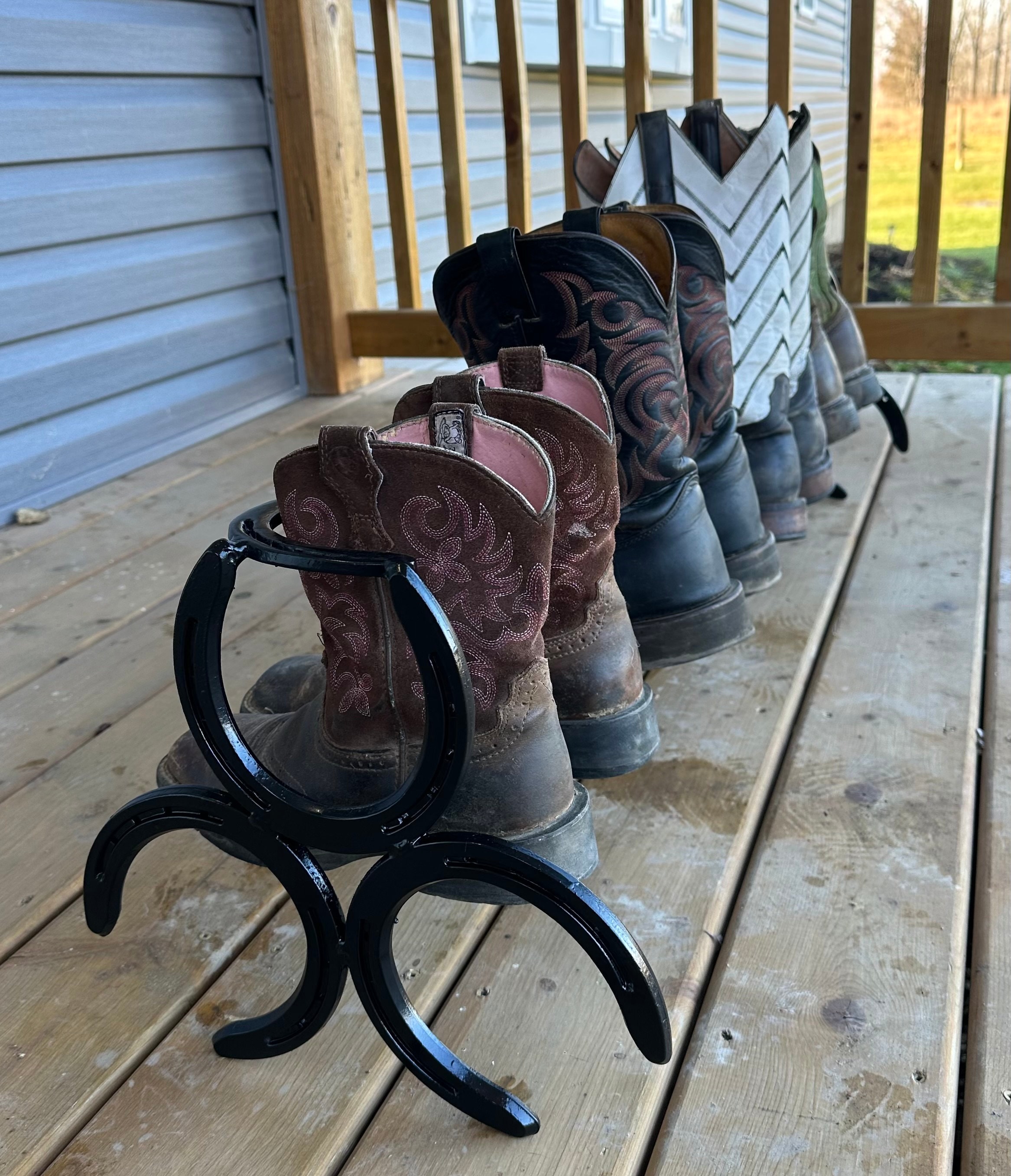 Hand Forged Horse Shoe Boot Rack - Etsy