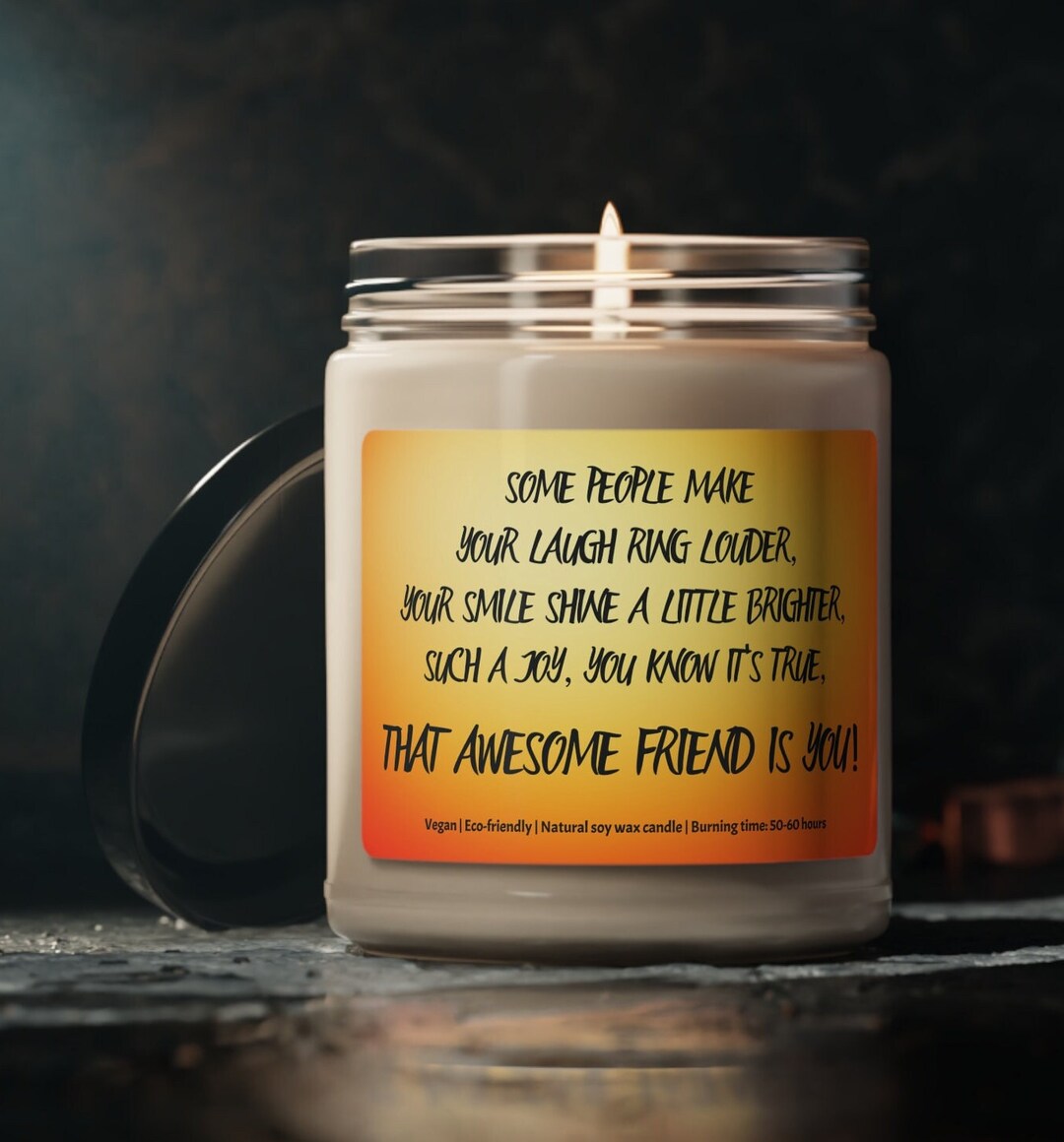 Friendship Candle: Uplifting Poem Gift for Best Friend, Bestie Candle ...