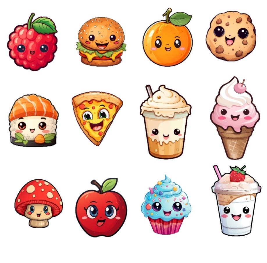 Cute Foodie Stickers - Etsy