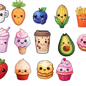 Cute Foodie Stickers - Etsy