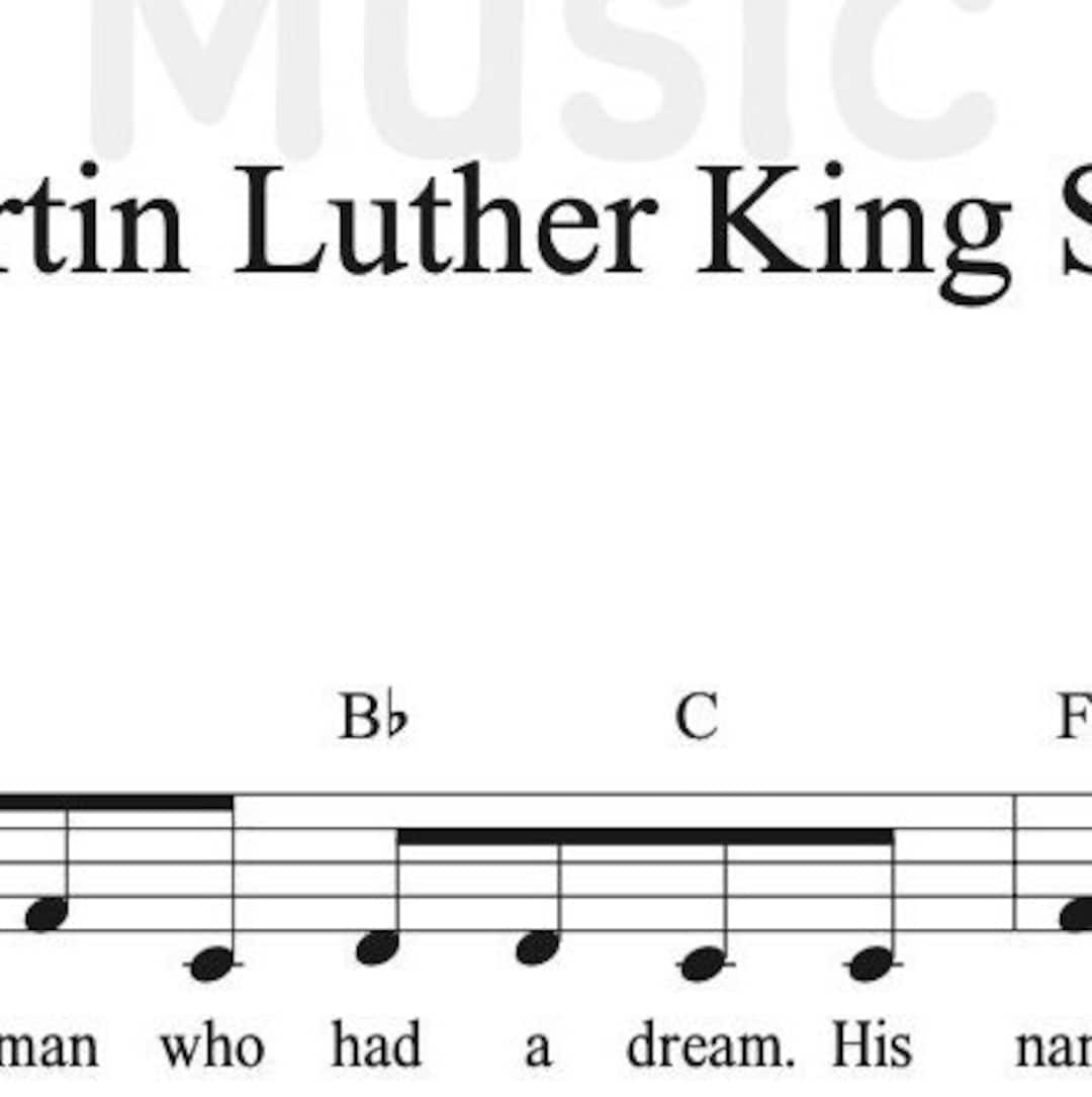 Martin Luther King Song for Kids set of 2 Just Song & With Piano Sheet ...