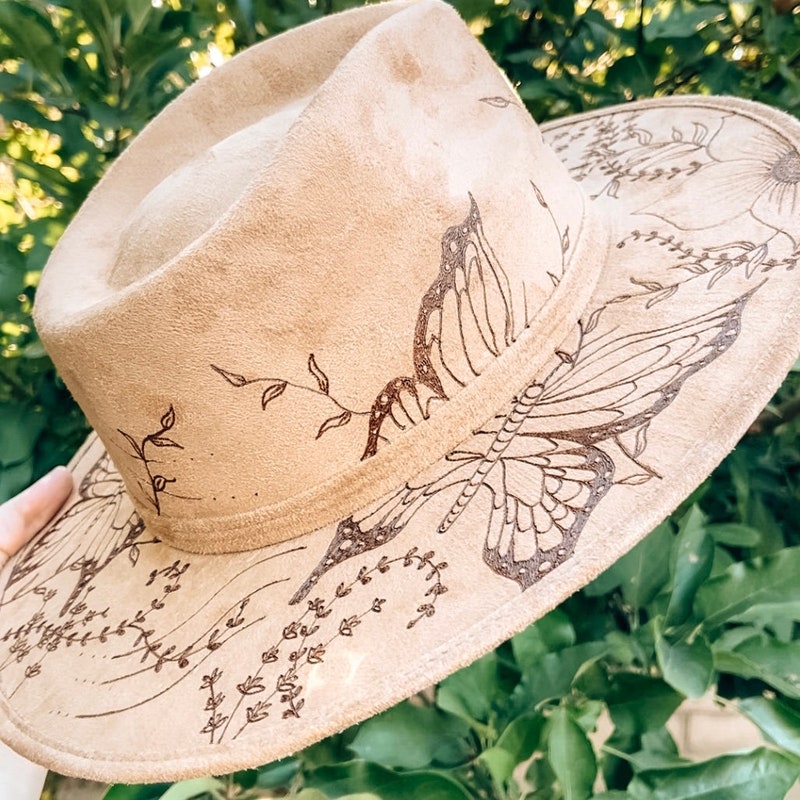 Hat With Butterflies - Etsy