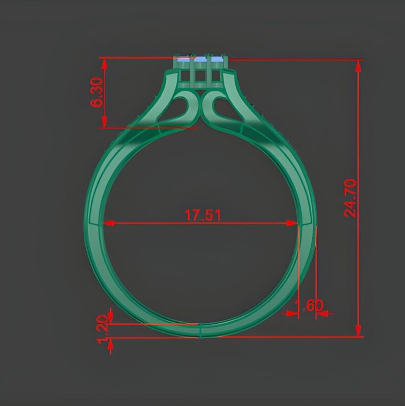 3D STL Diamond Engagement Ring - Etsy