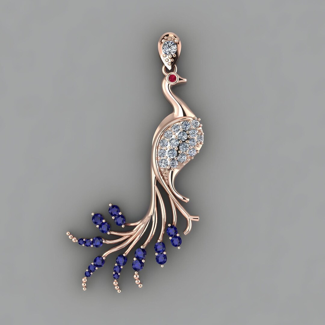 3D STL | Peacock Bird | Necklace | Phoenix Pendant | Bird Jewellery - Etsy