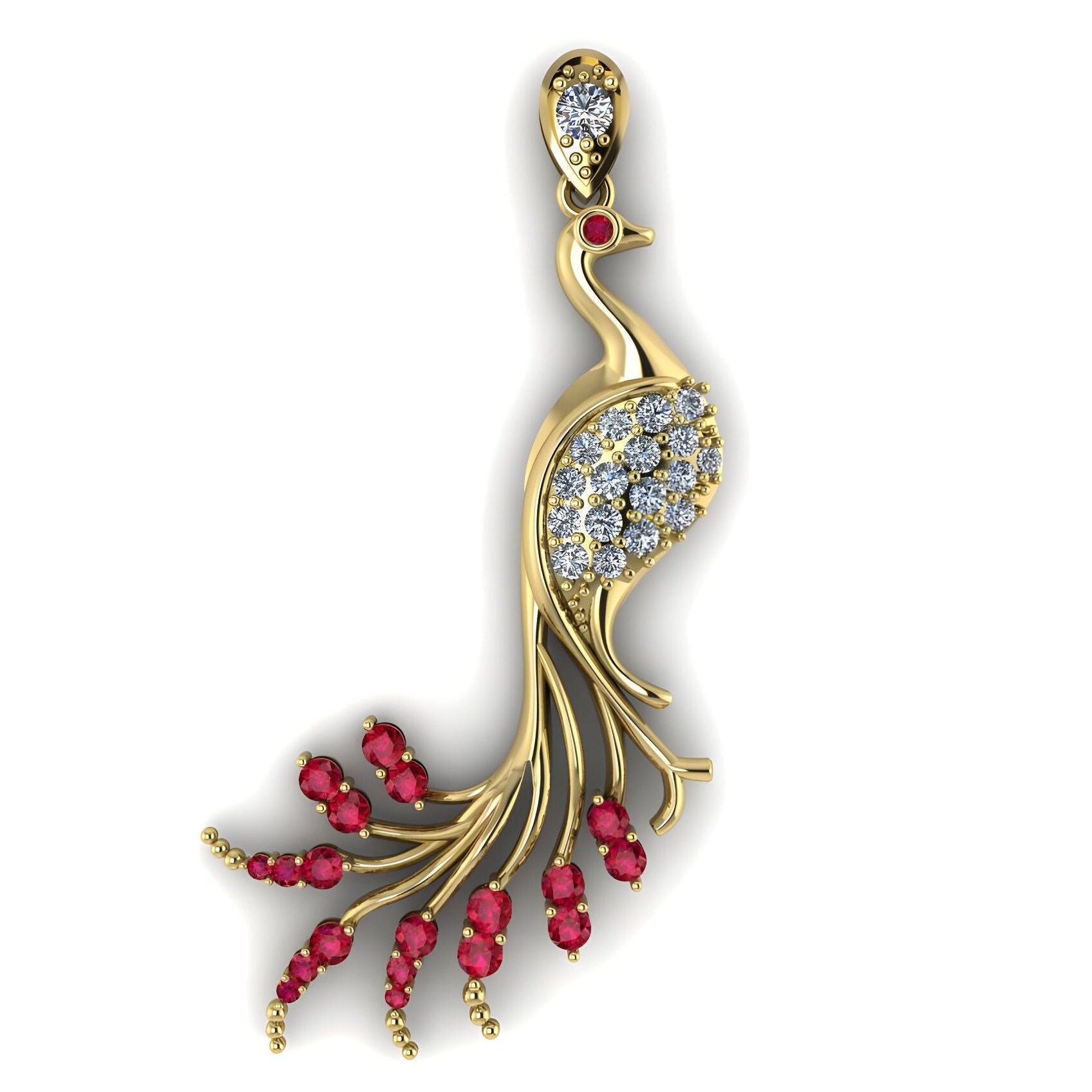 3D STL | Peacock Bird | Necklace | Phoenix Pendant | Bird Jewellery - Etsy
