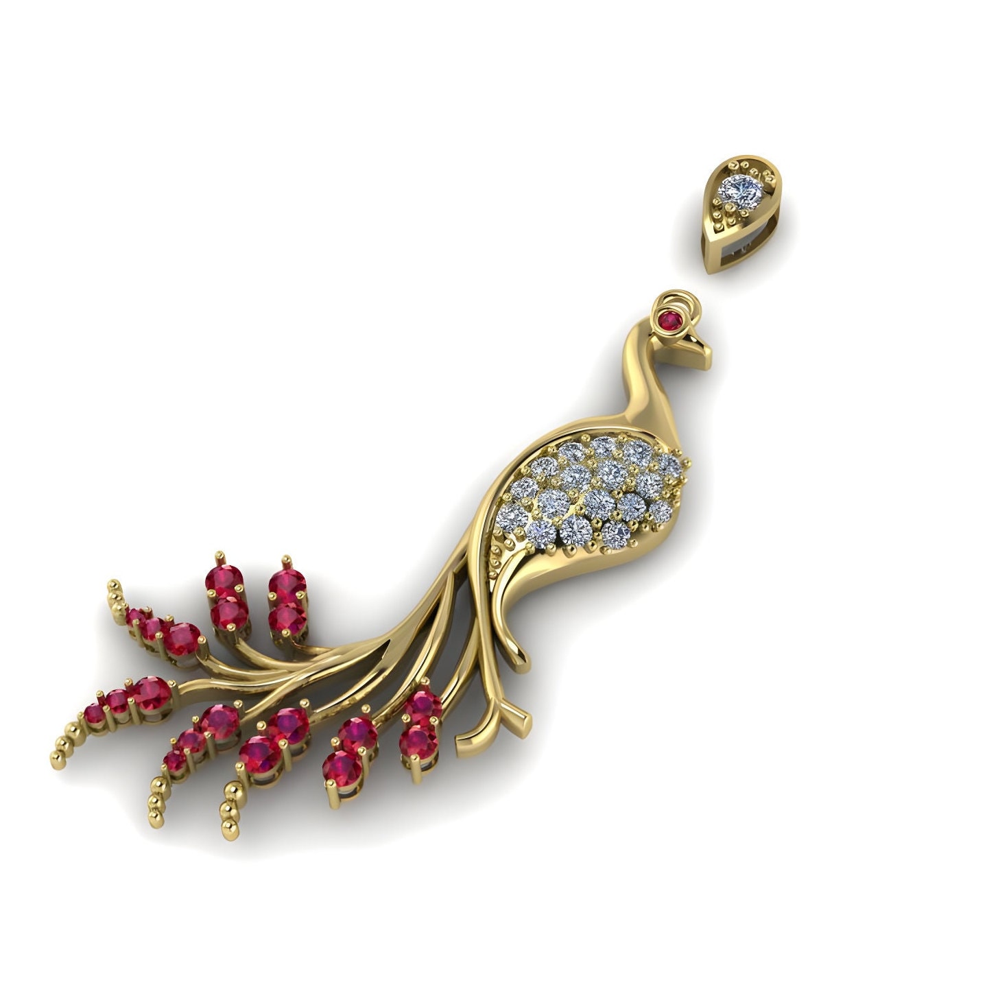 3D STL | Peacock Bird | Necklace | Phoenix Pendant | Bird Jewellery - Etsy